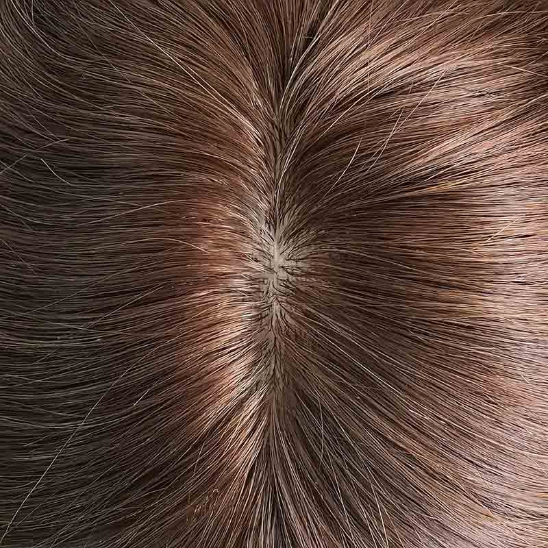 Thin PU Skin Base Hair Topper With Silk Top Partition Clip In - AIRAO HAIR